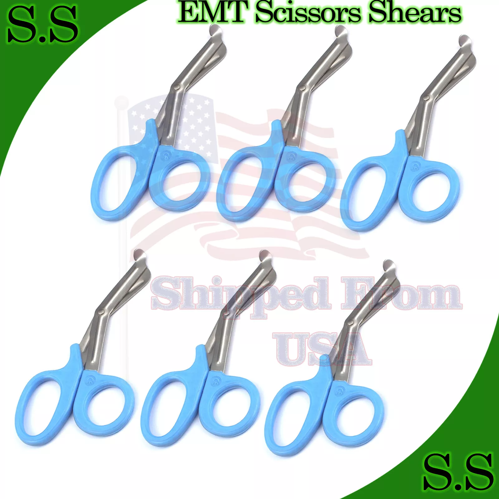 6 Emt Utility Scissors Shears 7.5" Sky Blue Colored - Walmart.com