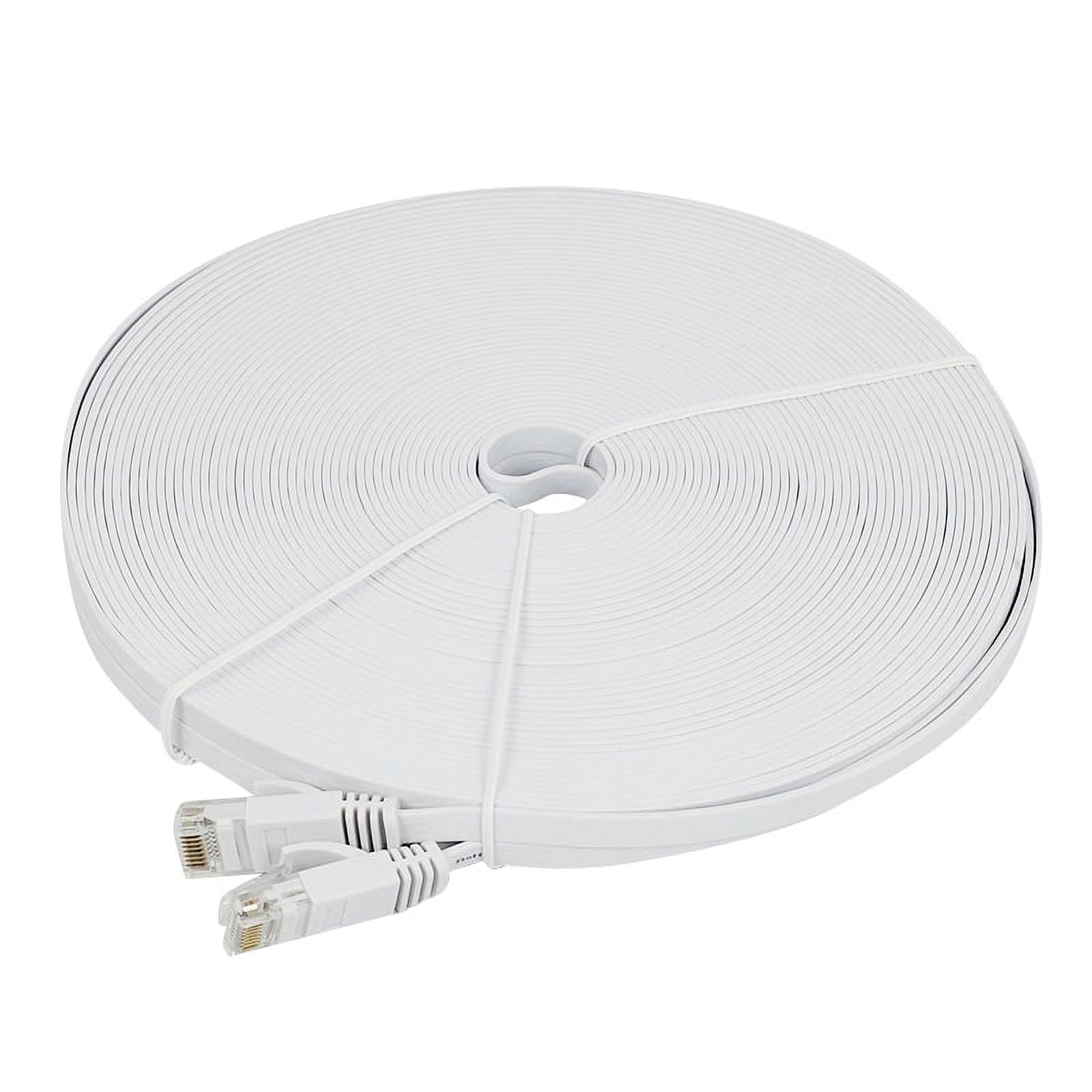 6 Ethernet Cable 100 Ft (30 ) Flat Slim Long Internet Network LAN ...
