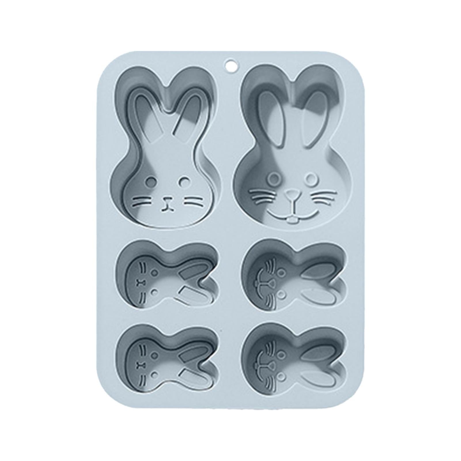 6 Even 2 Different Sizes Of Rabbit Shape Silicone Cake Auxiliary Food ...
