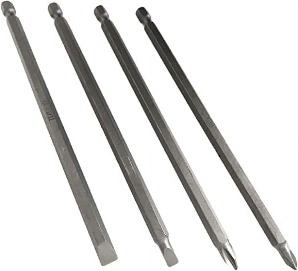 6" Extra Long Quick Change Power Drill Bits (4 Piece Screwdriver Bit ...