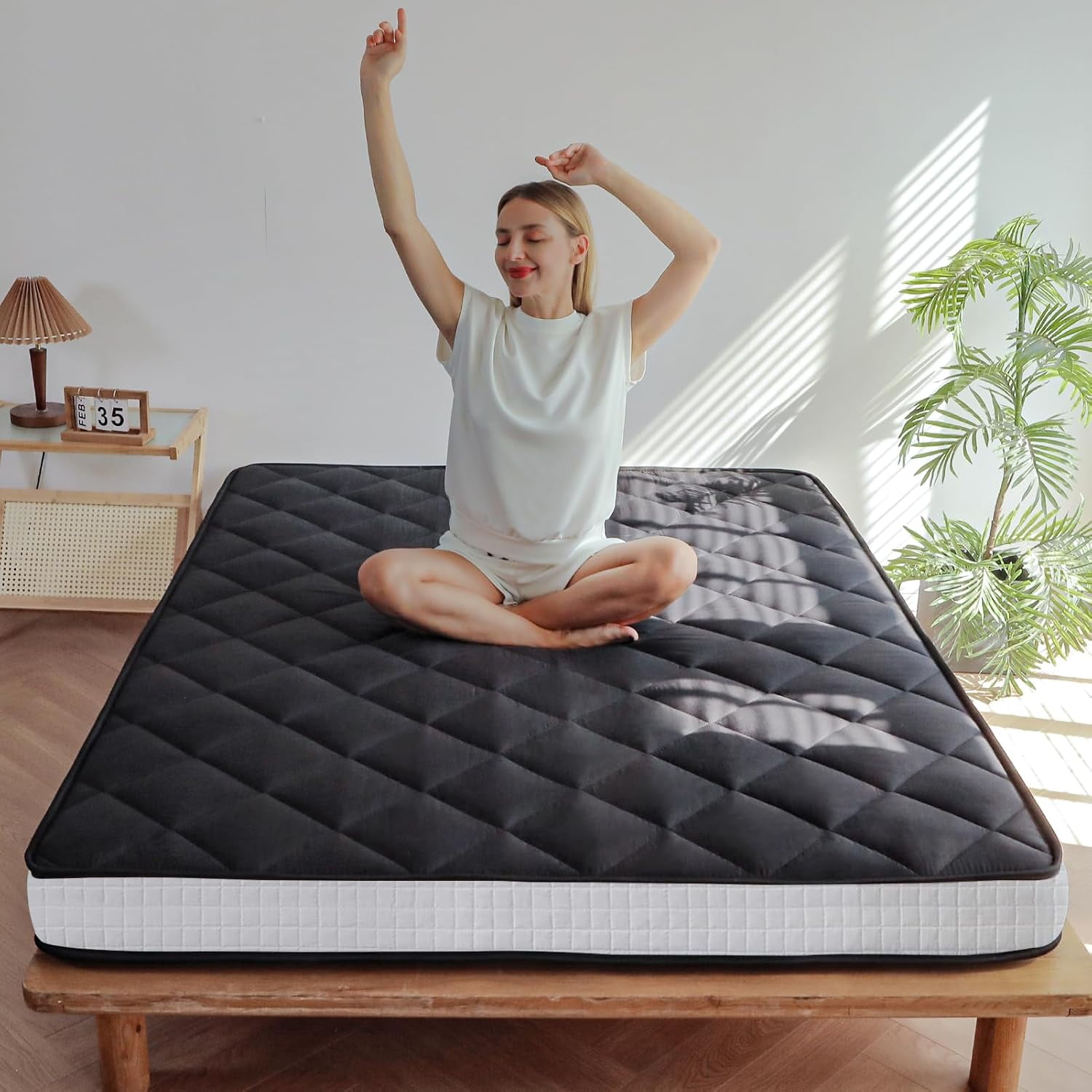 6" Extra Thick Futon Mattress Floor Mattress, Twin Size Diamond Pattern ...
