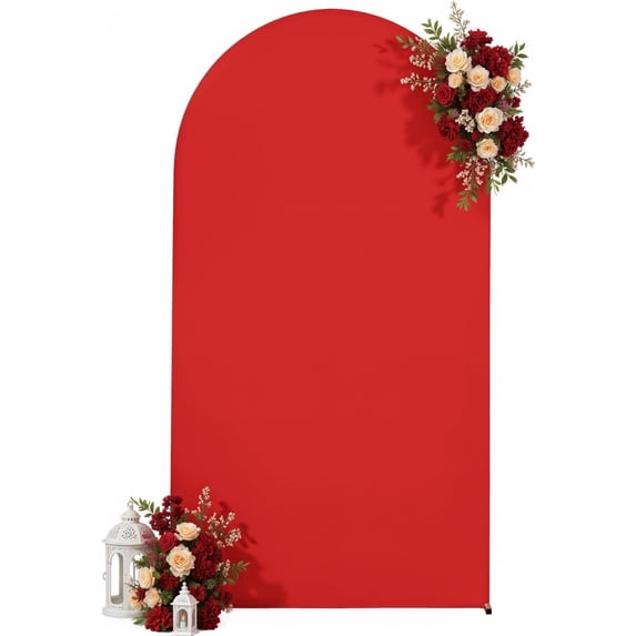 6 FT Arch Backdrop Cover Stretchy Red Arch Covers Elastic Spandex ...