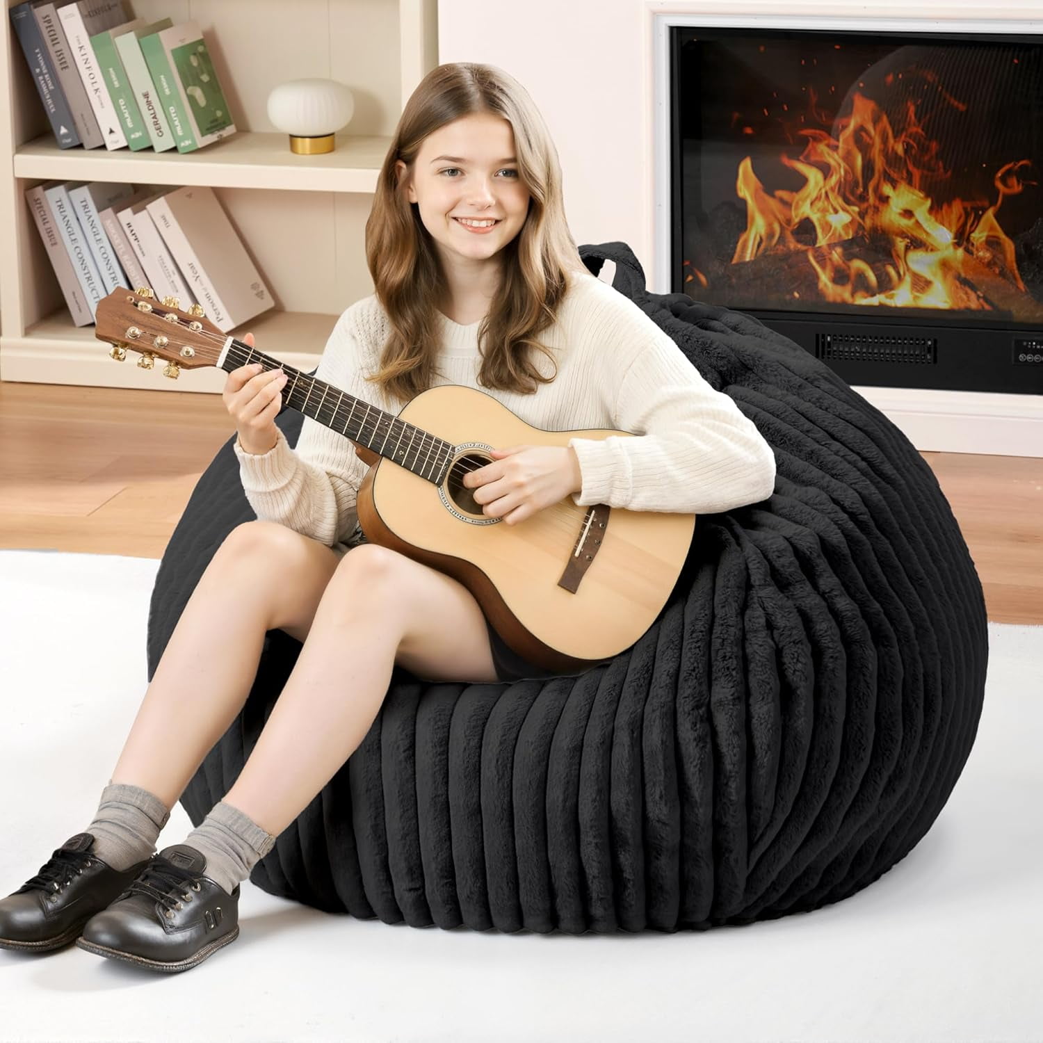 6 FT Bean Bag Chair 6' Big Bean Bag Giant Bean Bag Chairs for Adults ...