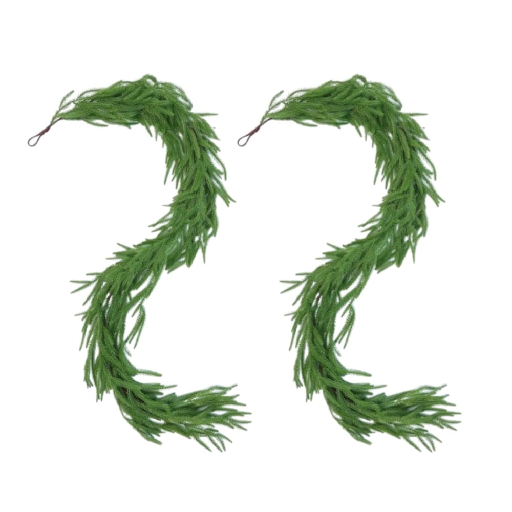 6 FT Christmas Garlands Norfolk Pine Garland Faux Cedar Garland ...