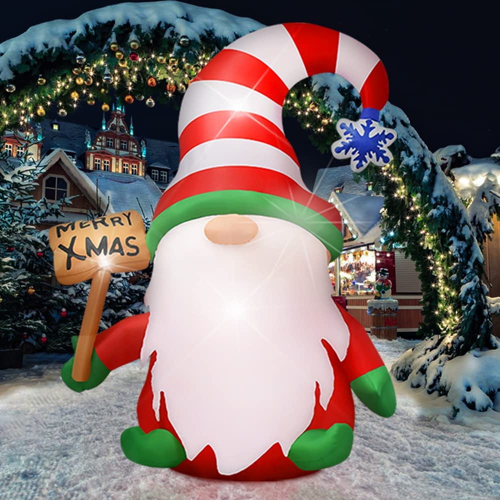 6 Ft Christmas Inflatables Gnome Xmas Inflatable Outdoor Decorations