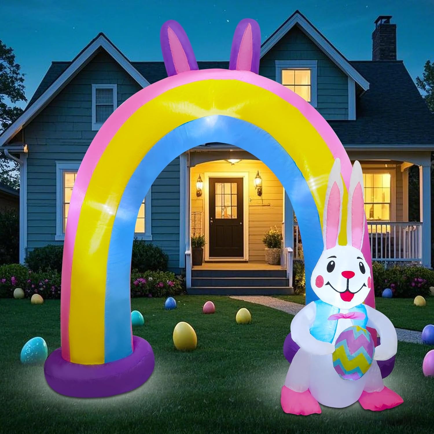 6 FT Easter Inflatables Outdoor Decorations, Inflatable Bunny Arch with ...