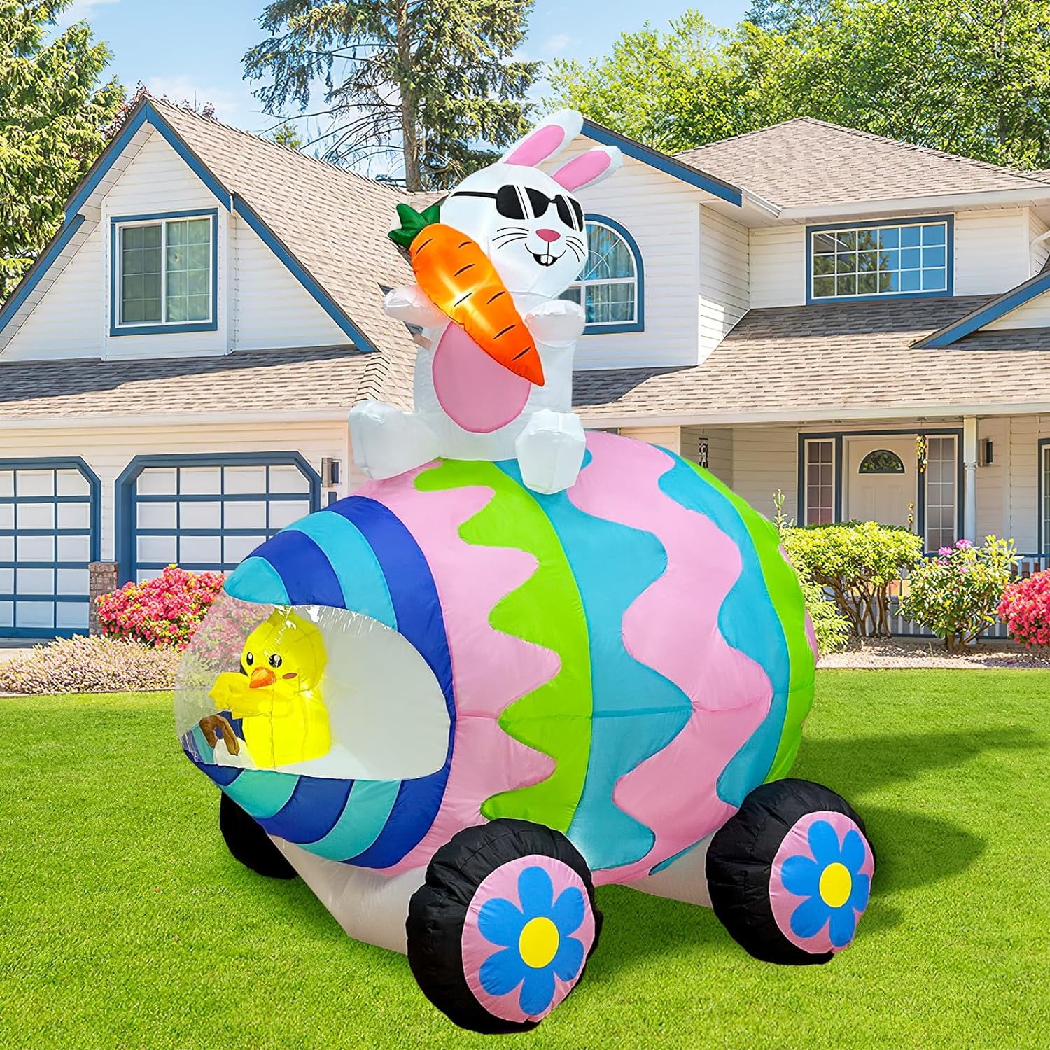 6 FT Easter Inflatables Outdoor Decorations, Inflatable Easter Bunny ...