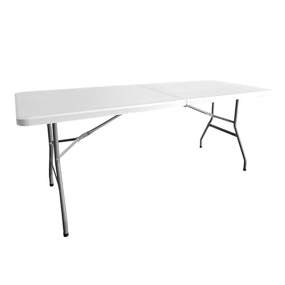 6 FT Granite White Folding Table with Easy- Carry Handle – Premium 6 ...