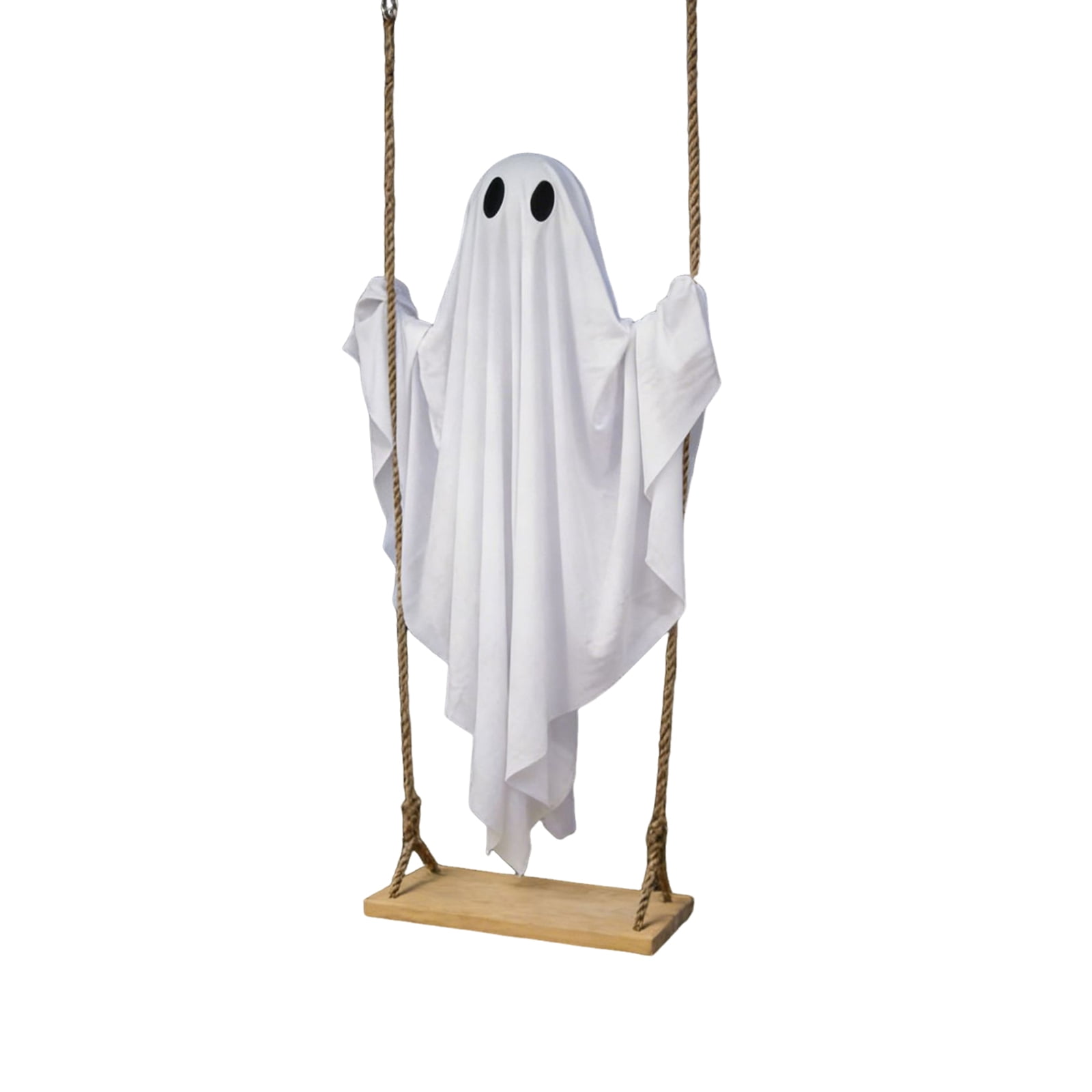 6 FT Halloween Swing Hanging Ghost Outdoor Decor, Witch Hat Solar Light ...