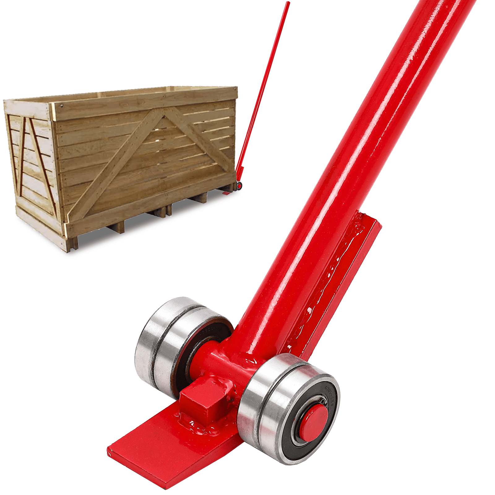 6 FT Heavy Duty Pry Bar with Wheels - 5 Ton (11000 LBS) Capacity Steel ...