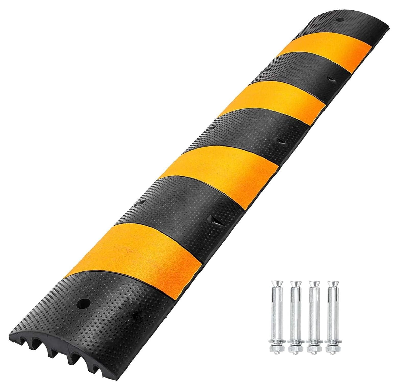 6 FT Heavy Duty Rubber Speed Hump Wheel Stopper Parking Curb Floor ...