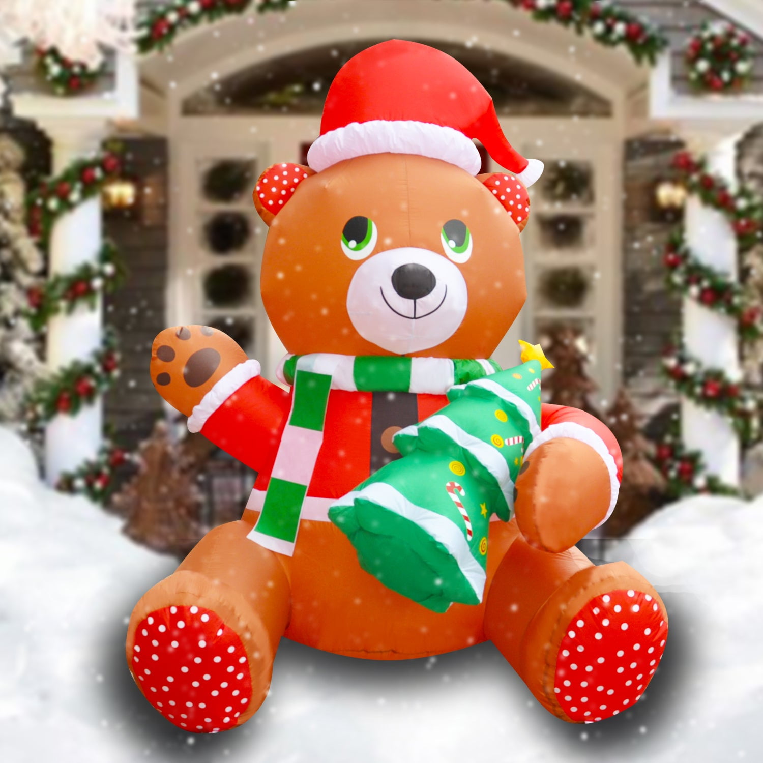6 FT Inflatable Christmas Teddy Bear - Walmart.com
