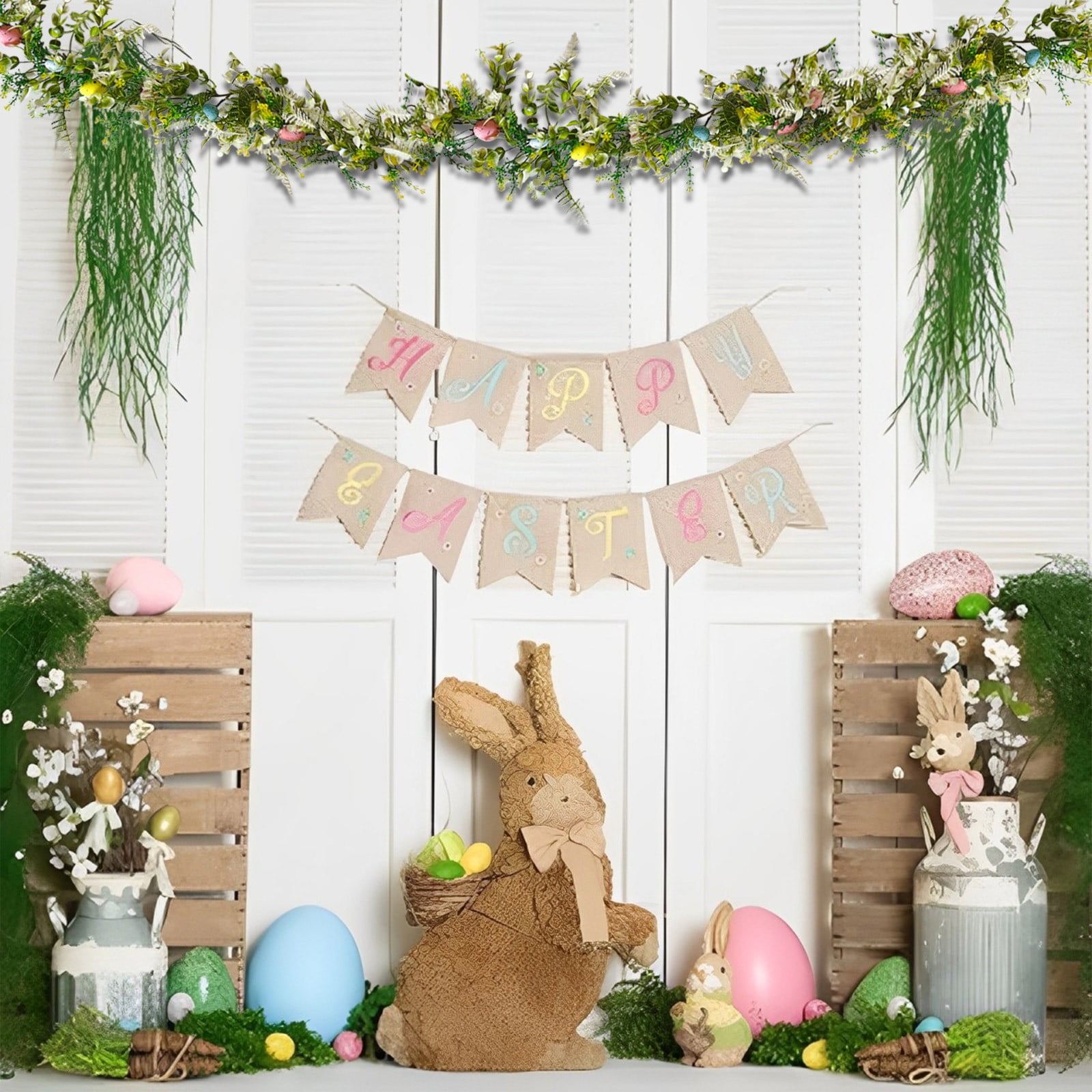 6 FT Long Artificial Easter Egg Garland with LED Vine - Easter Garland ...