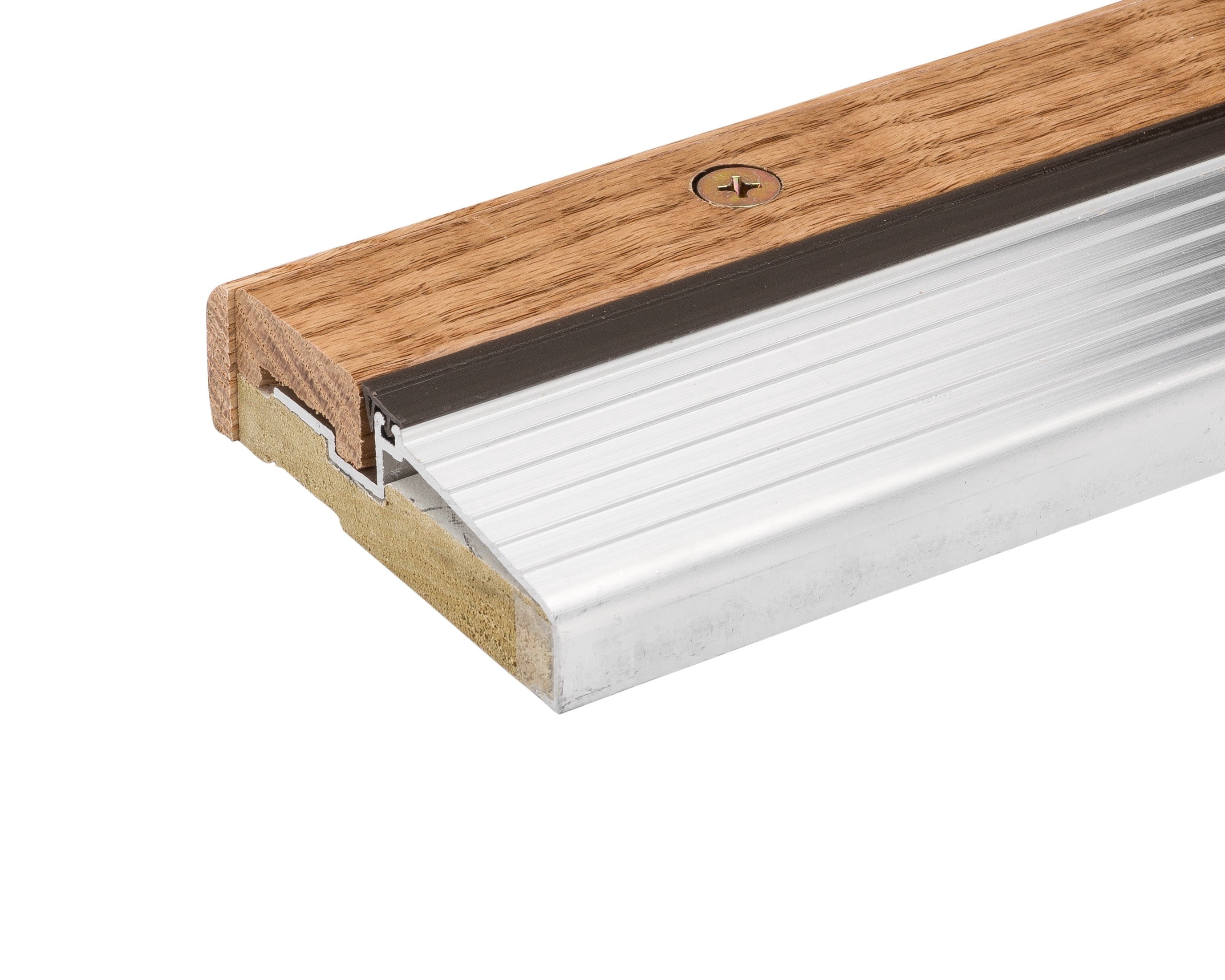 6 FT - Oak & Aluminum Adjustable Threshold 3 5/8" Wide Adjustable from ...