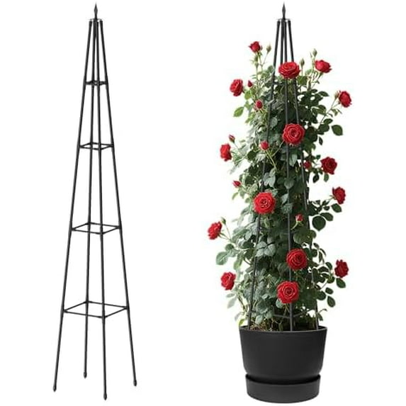6 FT Obelisk Trellis for Climbing Plants Outdoor, 6FT Garden Trellis ...
