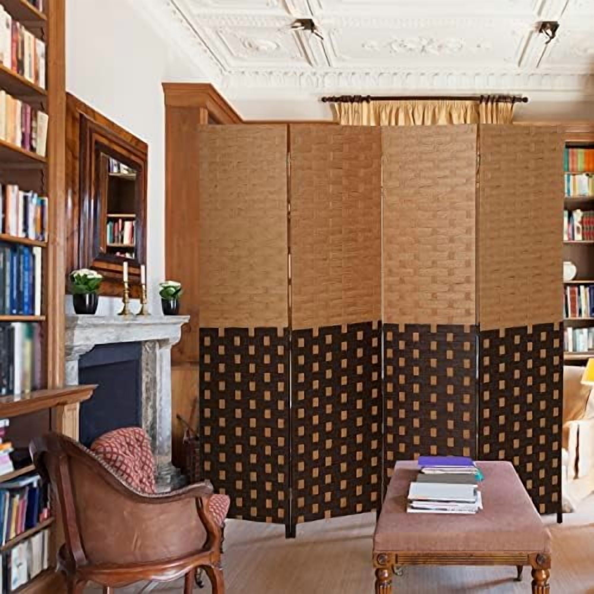 6 FT Room Divider Folding Screen 4 Panel Partition Folding Wall ...