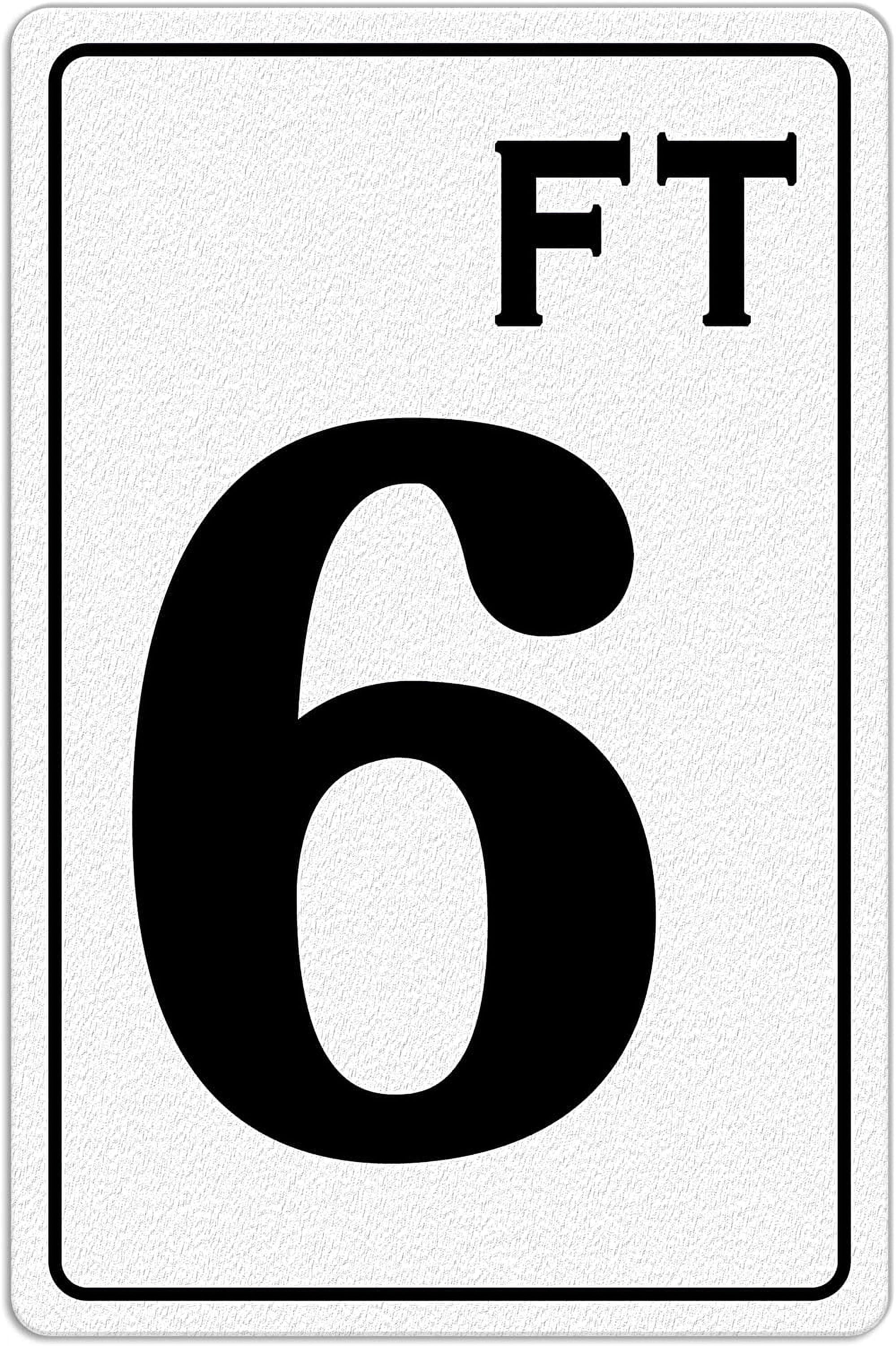 6 FT Swimming Pool Sign, Warning Metal Sign, Swimming Pool Deck Depth ...