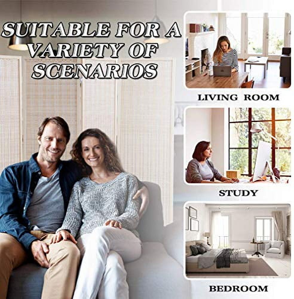 6 FT Tall Bamboo Room Divider 4 Panel Room Dividers & Folding Privacy ...