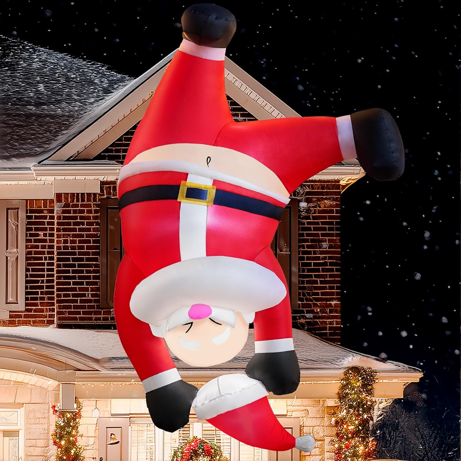 6 FT Tall Hanging Christmas Santa Inflatables Decoration, Christmas ...