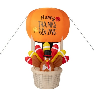 DeeKom 6' Fall Inflatable Scarecrow Banner, LED Lit Thanksgiving Decor ...