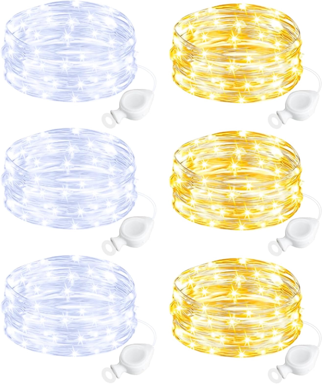 6 Fairy Lights Operated, 7FT 20 Mini String Lights Wire for Mason Jars ...