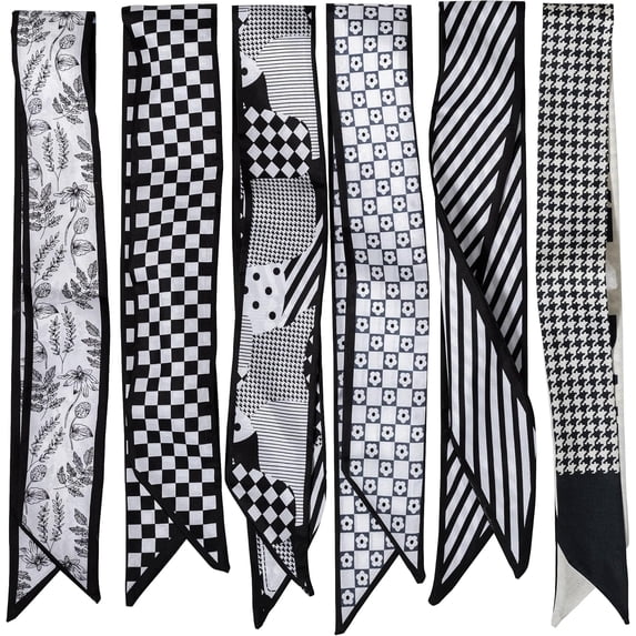 6 Fashion Scarves for Women, Versatile Boho Scarf, Satin Scarf for Hair ...