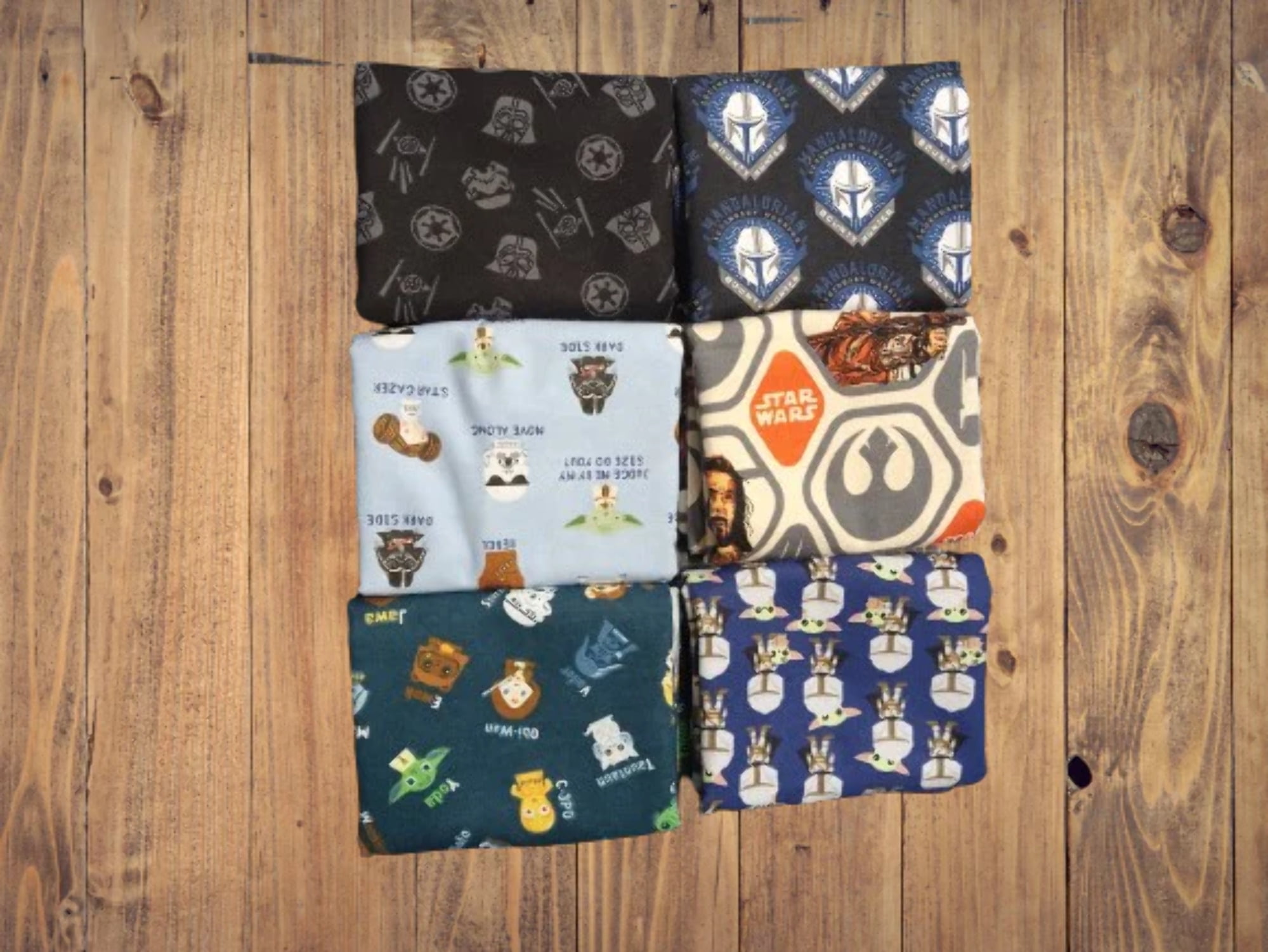 6 Fat Quarters - Assorted Star Wars Flannel Fat Quarter Bundle ...