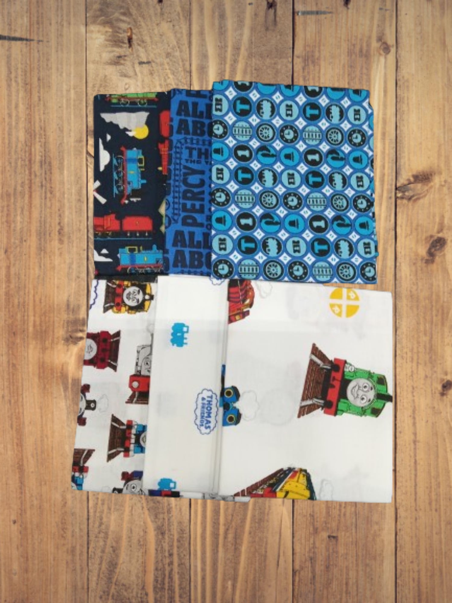 6 Fat Quarters Bundle - All Aboard Thomas And Friends Blue White Cotton ...