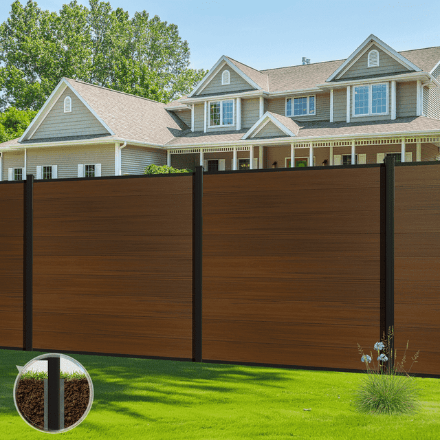 Mondaria 6 Feet×6 Feet Privacy Fence, Outdoor Wood Plastic Composite ...