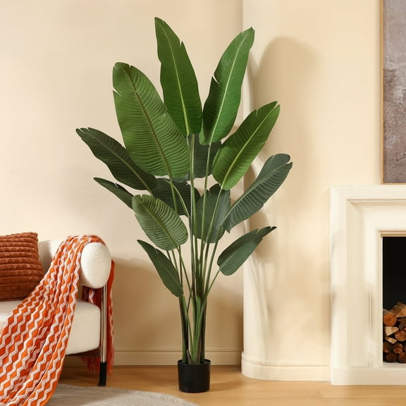 Artificial Bird of Paradise Plant 5 Ft Tall Fake Banana Leaf Plant for ...
