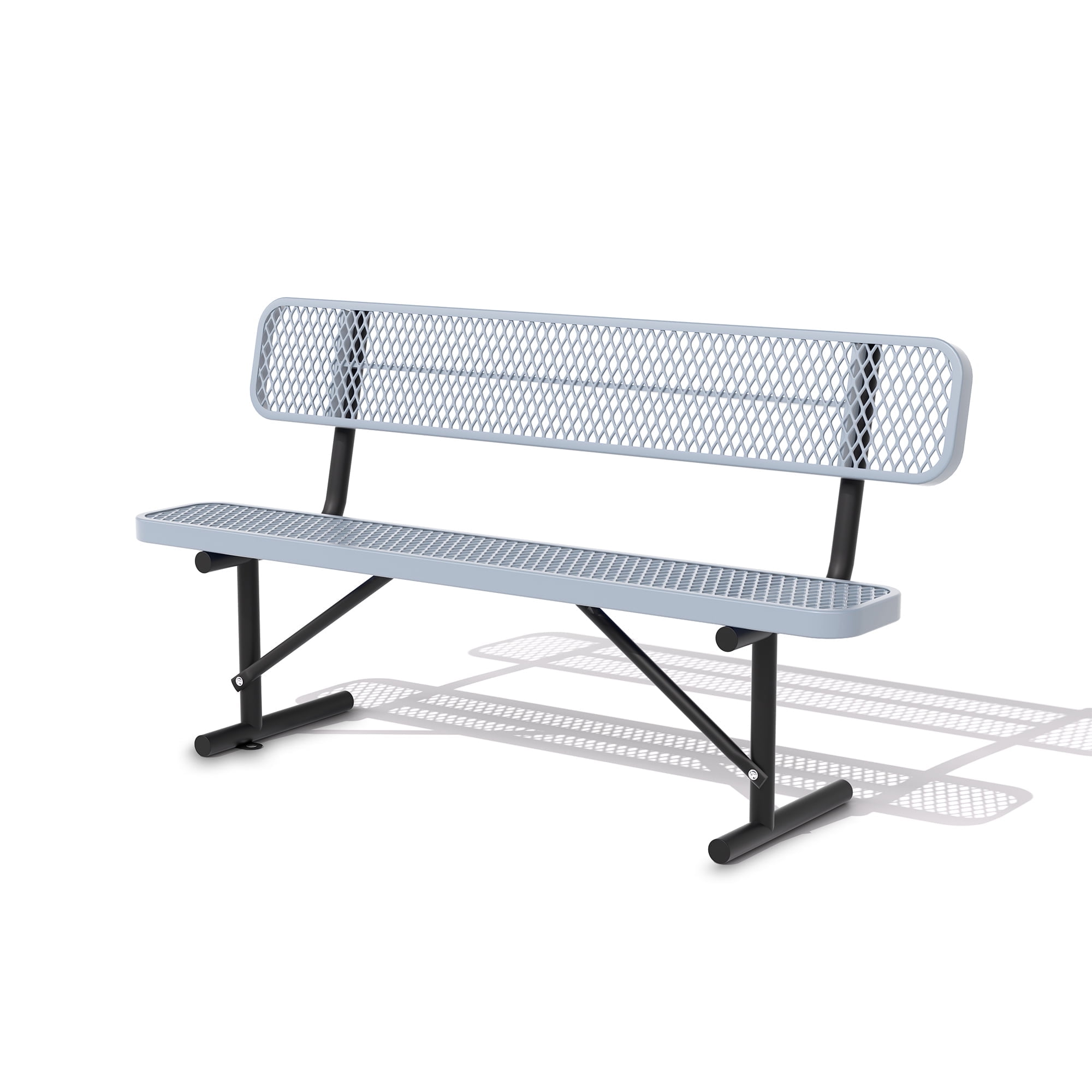6 Feet Heavy Duty Metal Park Bench for Outside, Outdoor Bench with ...