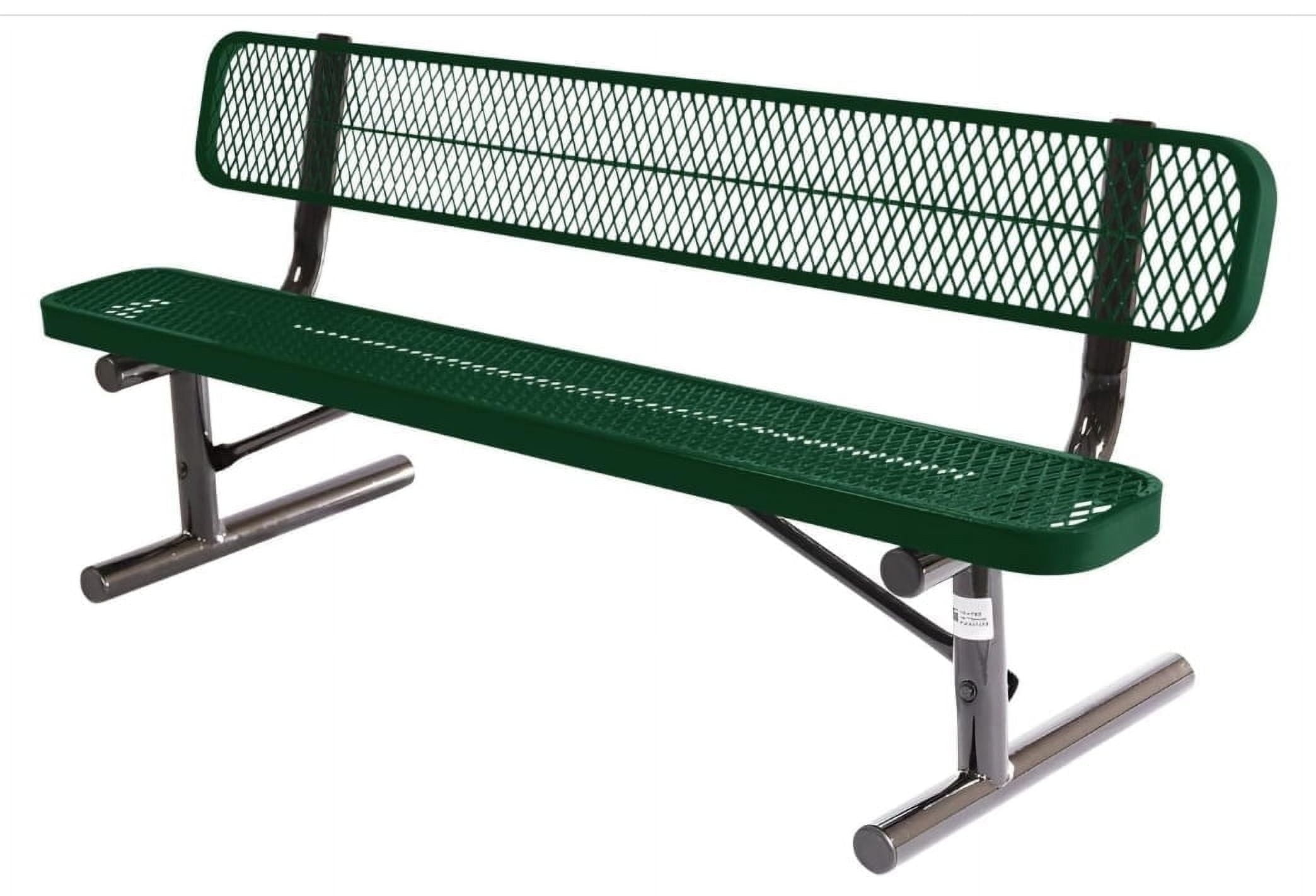 6 Feet Heavy Duty Metal Park Bench for Outside, Outdoor Bench with ...