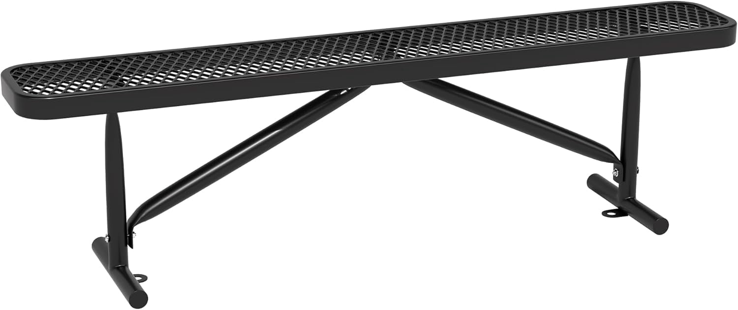6 Feet Heavy Duty Metal Park Bench for Outside, Outdoor Bench with ...