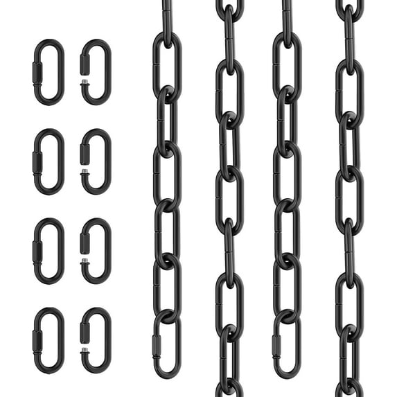 6 Feet Industrial Black Light Fixture Chain, Adjustable Metal Pendant ...