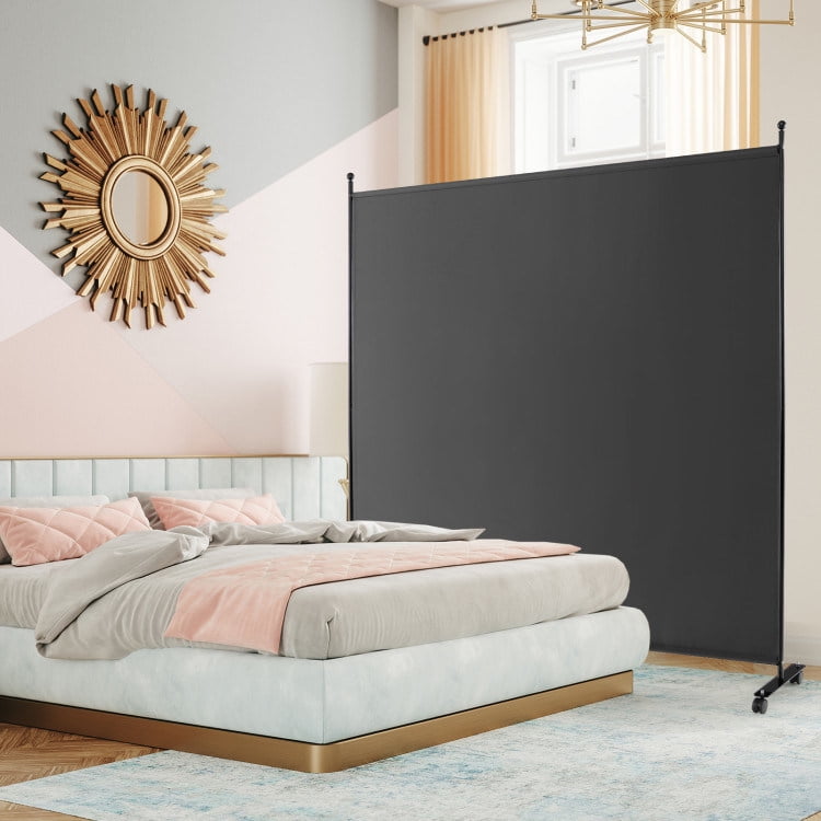 6 Feet Single Panel Rolling Room Divider with Smooth Wheels - Walmart.com