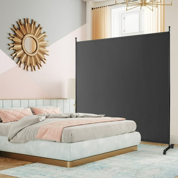 6 Feet Single Panel Rolling Room Divider with Smooth Wheels - Walmart.com