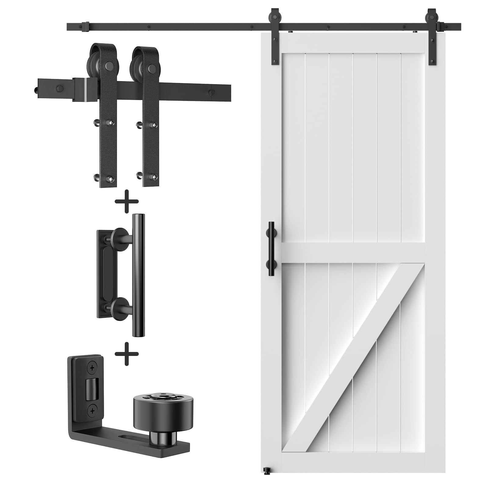6 Feet Sliding Barn Door Hardware Kit For 34"~36" Wide Single Door ...