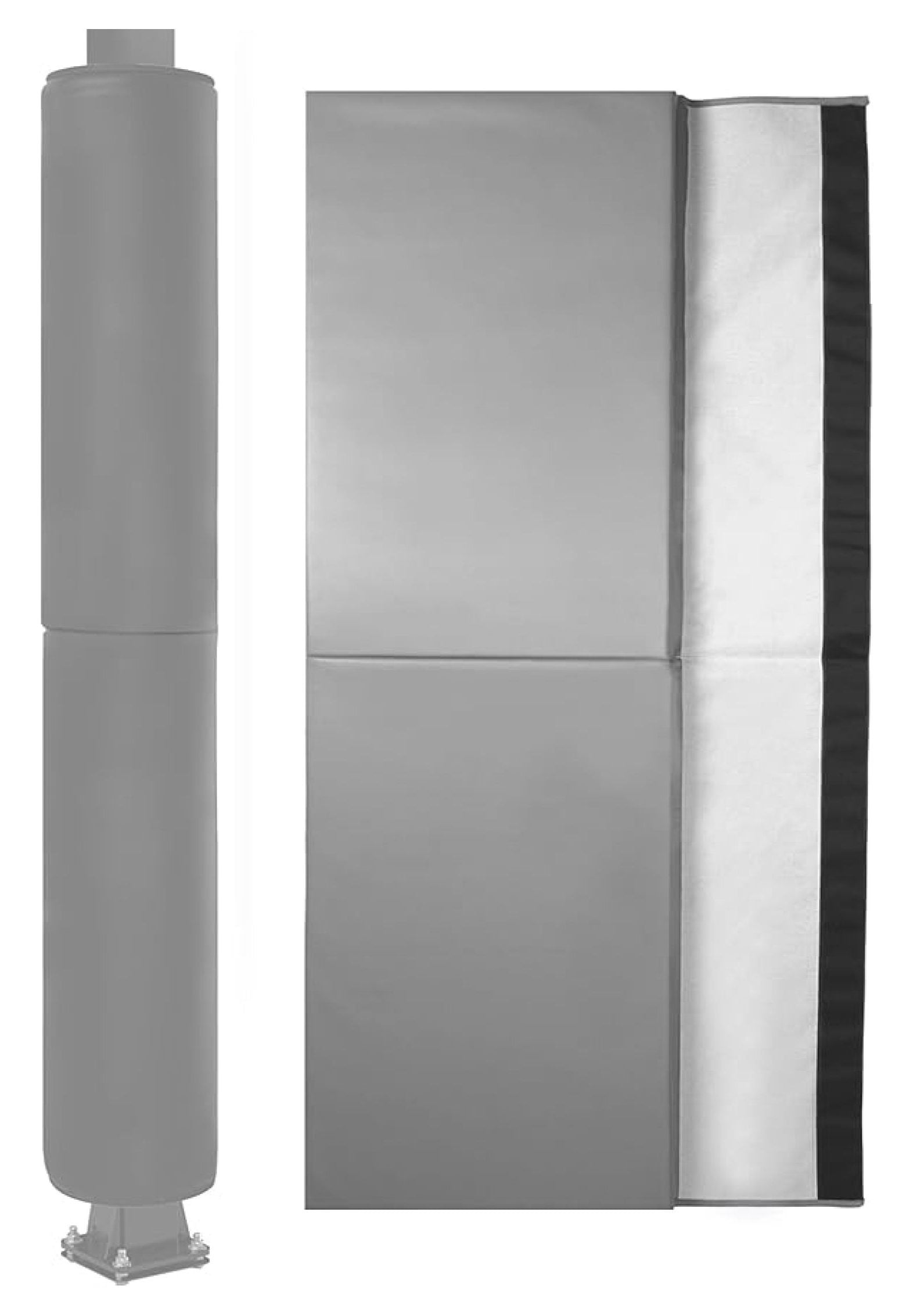 6 Feet Tall Round and Square Pole Pad, Wrap Around Pole & Post Padding ...