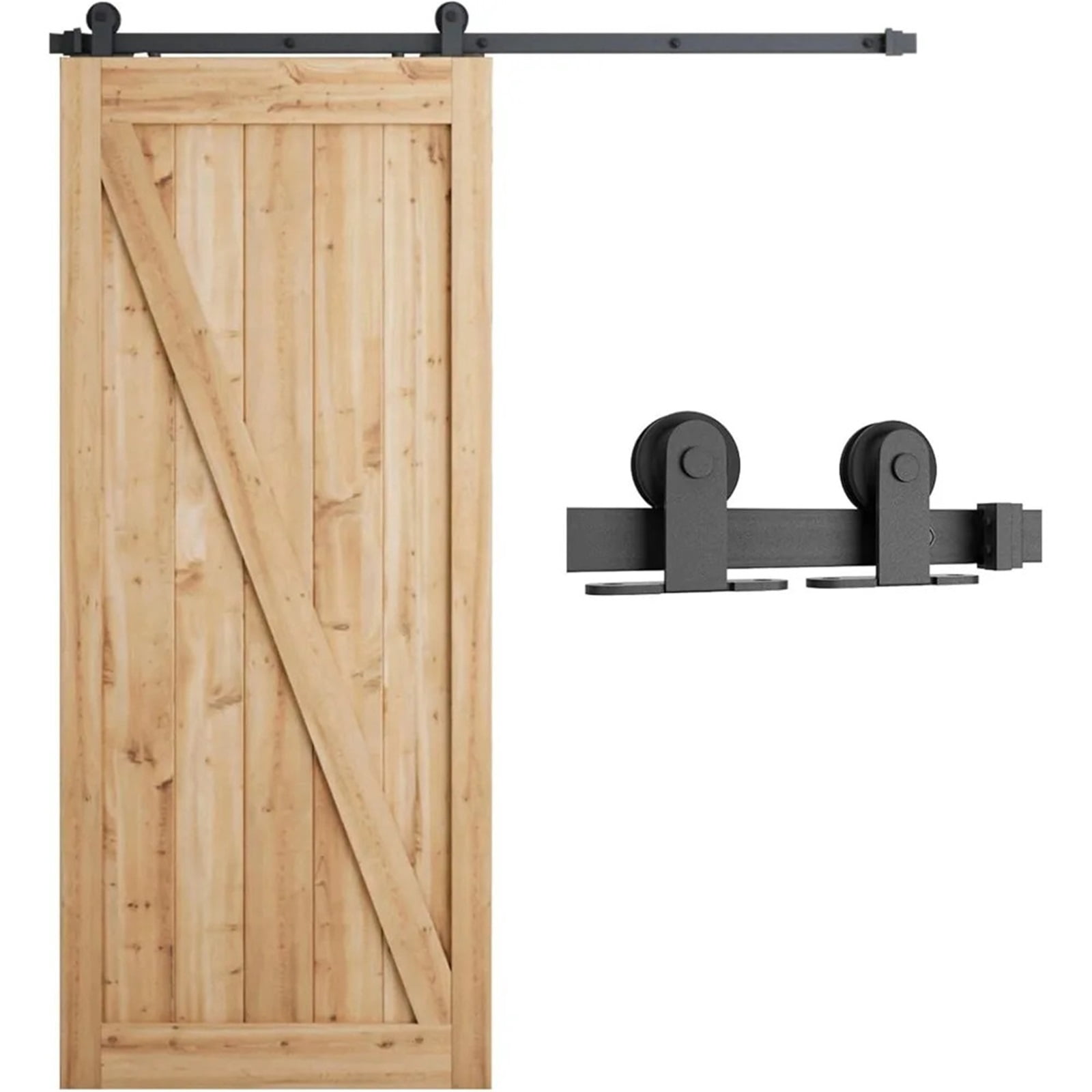 6 Feet Top Mount Sturdy Sliding Barn Door Hardware Kit - Smoothly And ...