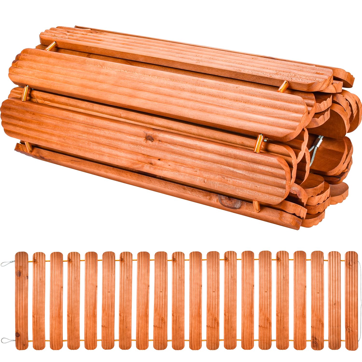 6 Feet Wooden Garden Pathway, Btowin VCF 22 Widened Outdoor Roll Out ...