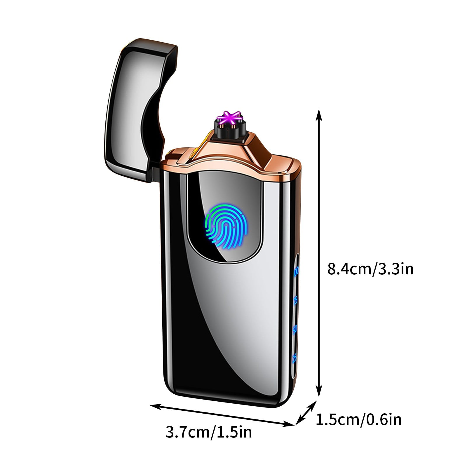 6-Fingerprint Sensor USB Lighter - Metal Rechargeable Electric Ignition ...