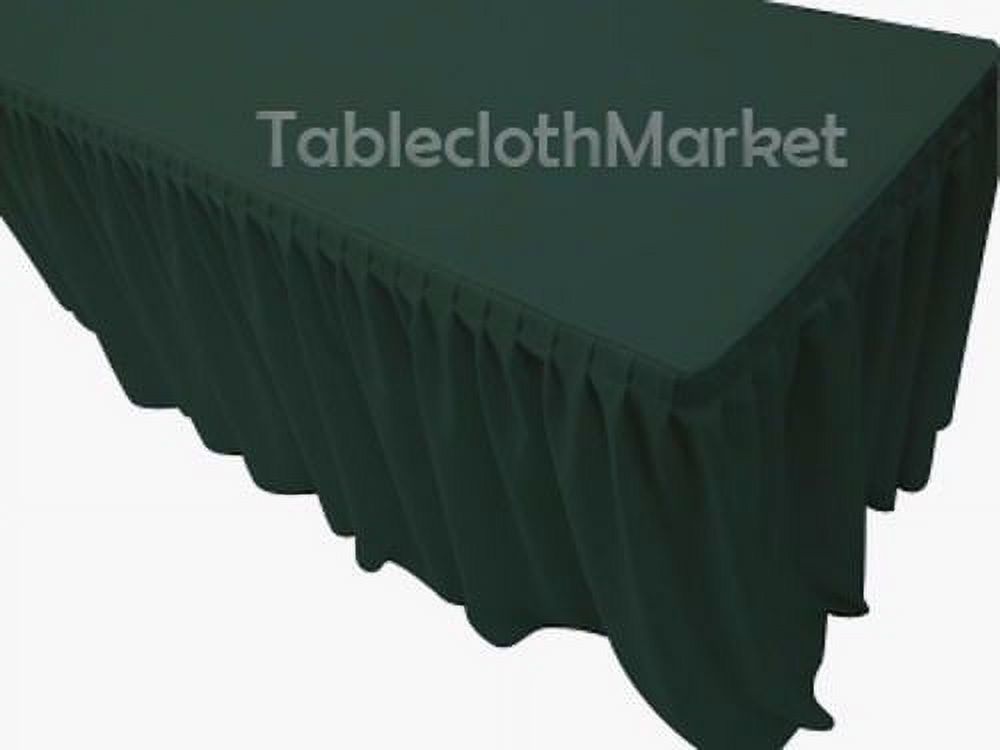 6' Fitted Polyester SINGLE Pleated Table Skirting Cover w/Top Topper 24 ...