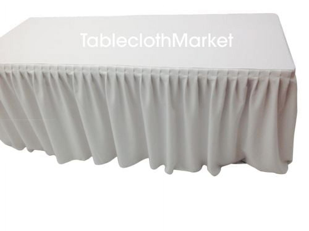 6' Fitted Polyester SINGLE Pleated Table Skirting Cover w/Top Topper 24 ...