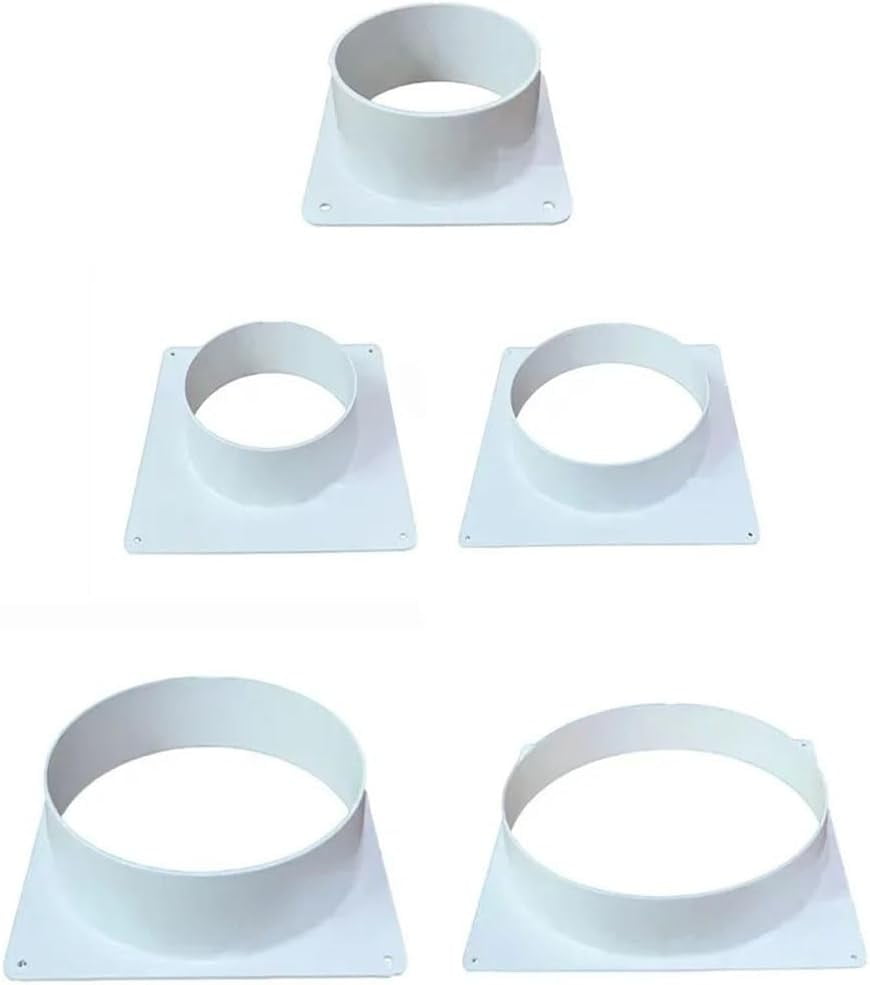 6" Flange Straight Ventilation Pipe Dryer Vent Wall Plate Plastic Duct ...