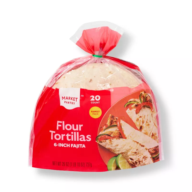 6" Flour Tortillas 20ct Market Pantry 26 oz (Pack of 2) - Walmart.com