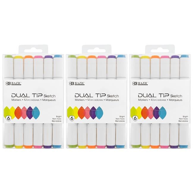 6 Fluor Color 2Tip Markers - Pack of 3 - Walmart.com