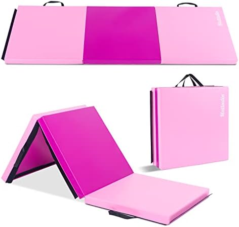 6' Folding Tri-fold Gymnastics Gym Exercise Aerobics Mat, 6ft x 2ft x ...