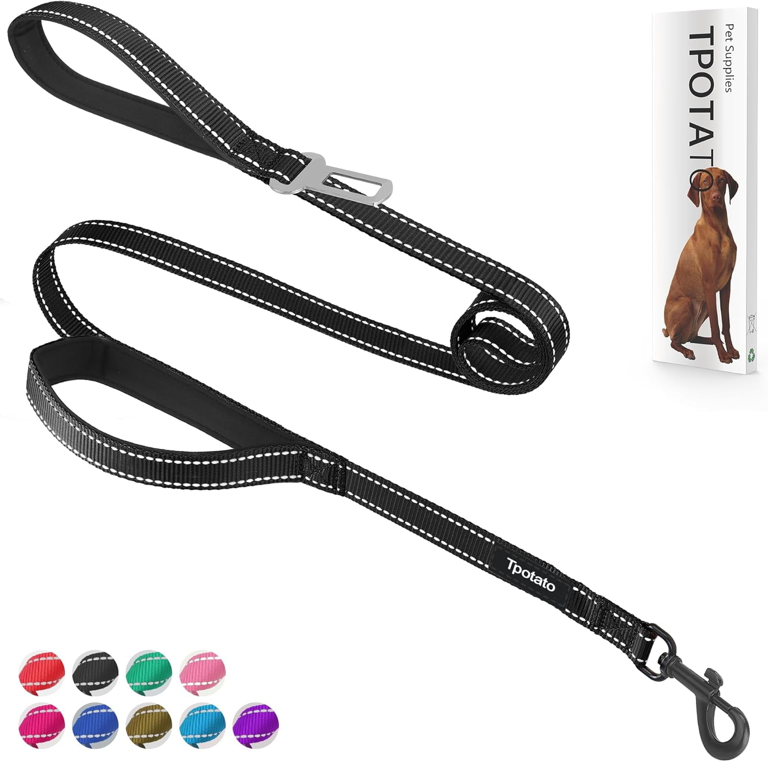 6 Foot Black Dog Leashes for Large Medium and Small Breed Dogs That ...