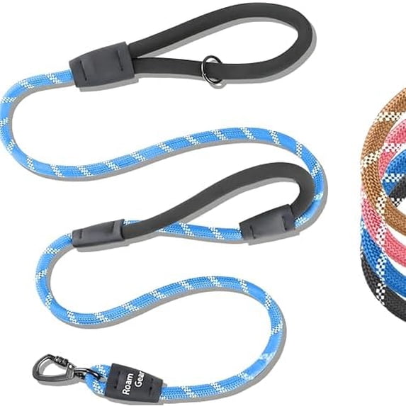 6 Foot Dog Leash, Two Extra Padded Handles, Locking Carabiner Clip ...