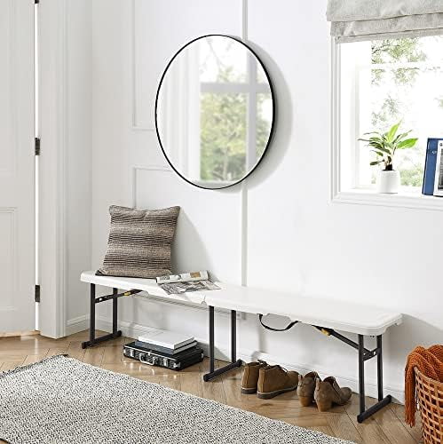 6 Foot Fold-in-Half Bench with Carrying Handle, Easy Folding and ...
